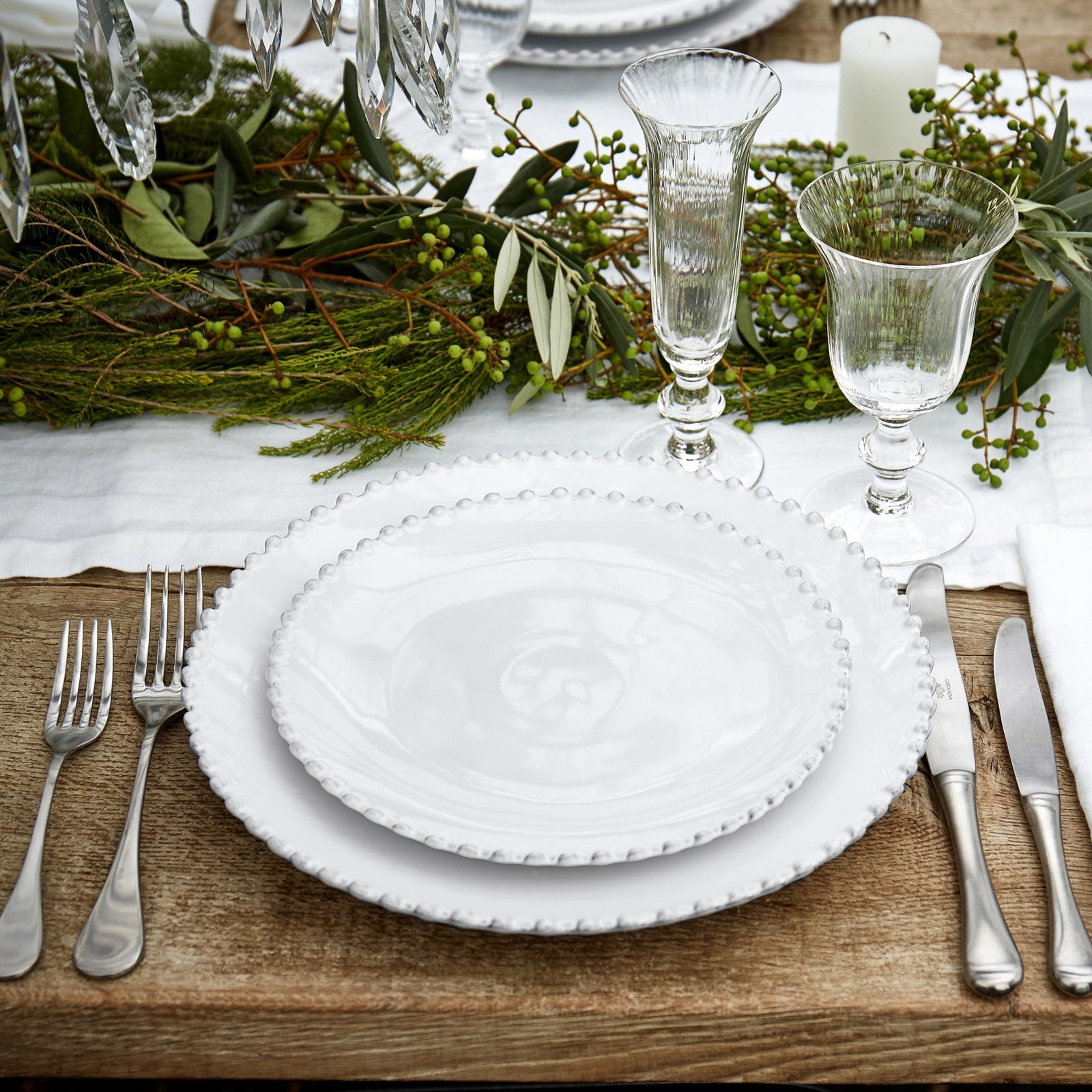 30-Piece Dinnerware Set with Coffee Cup and Saucer Pearl