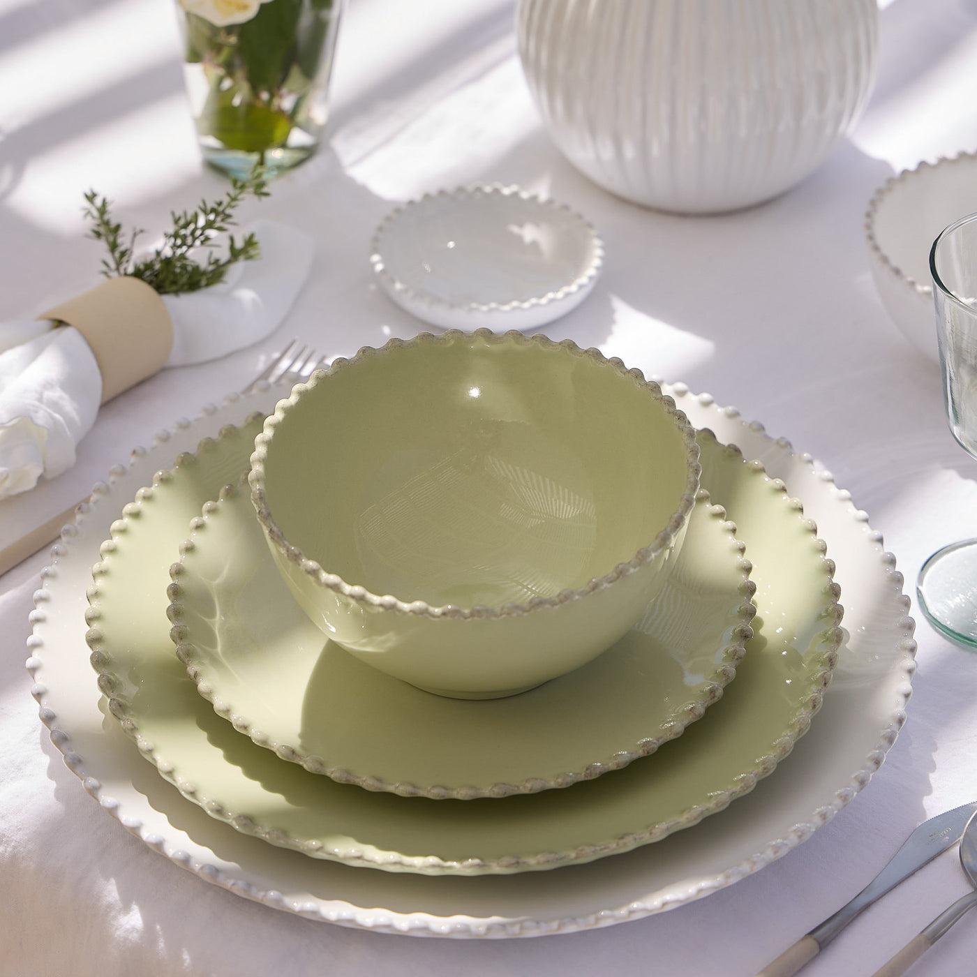 Set Table 12 Pièces avec Bol Pearl